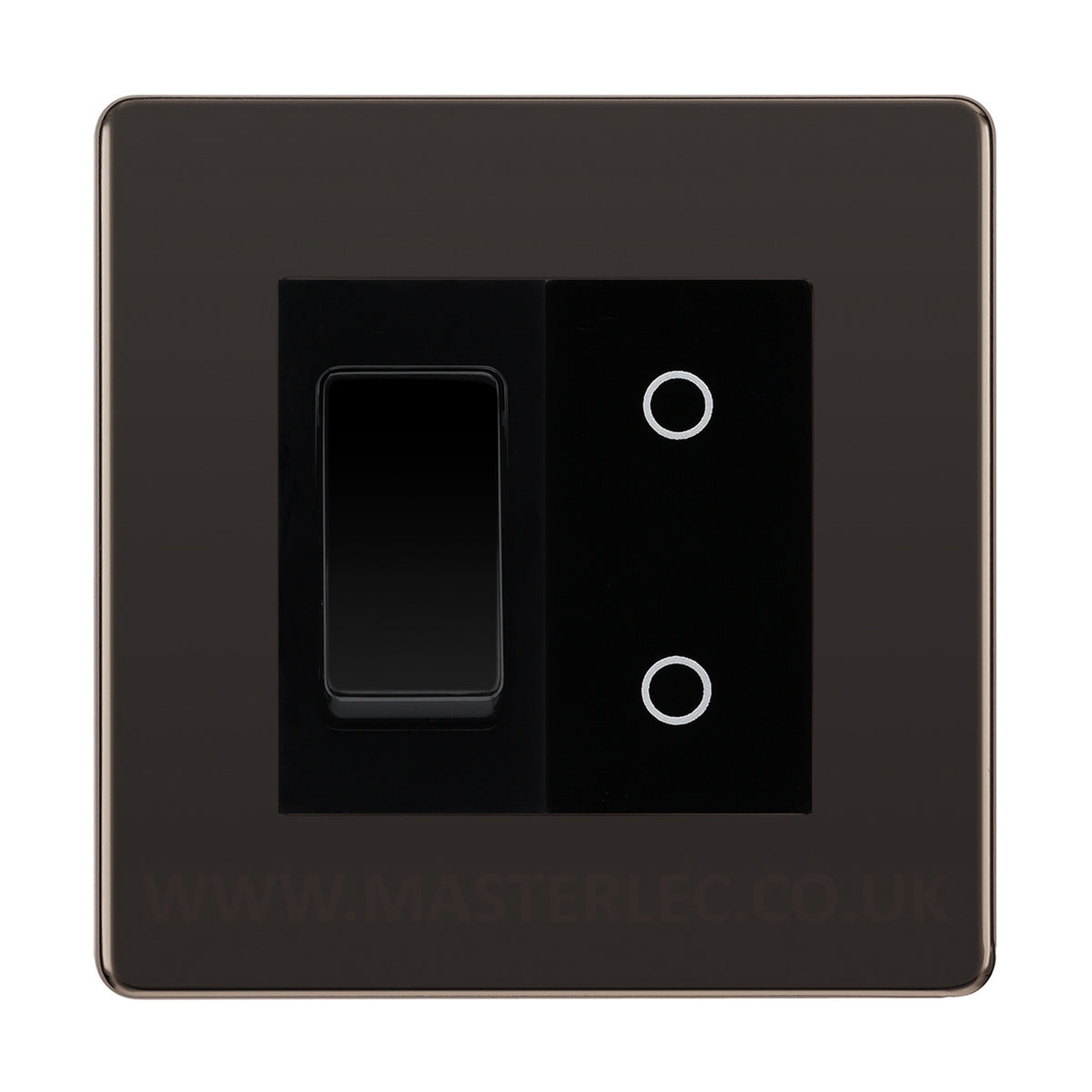 BG Black Nickel Screwless 2 Gang Custom Switch 1x 2 Way Switch 1x Mast ...