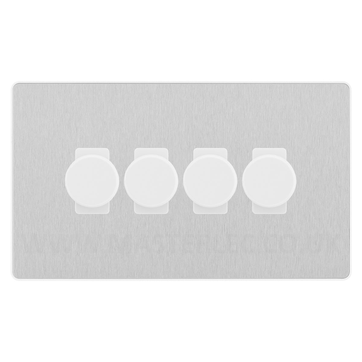 BG Evolve Brushed Steel 4 Gang Custom Grid Dimmer Light Switch PCDBS84 ...