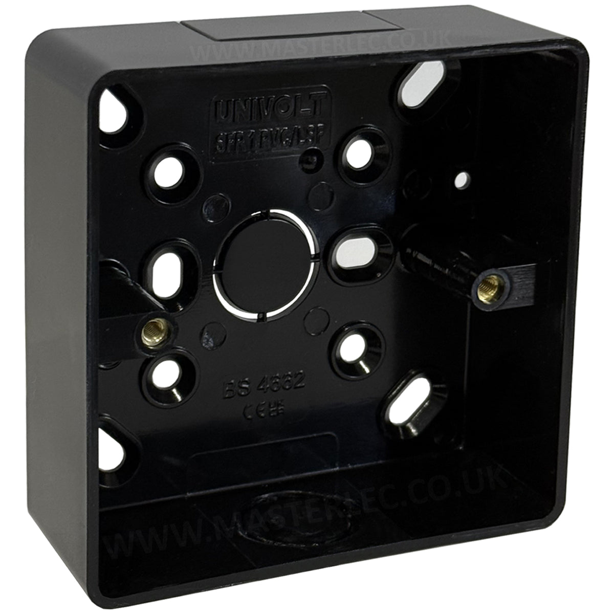 Univolt PVC 1 Gang Single Black Round Edge Surface Pattress Back Box 3 ...