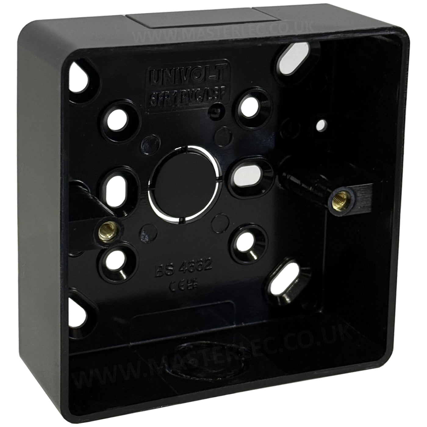 Univolt PVC 1 Gang Single Black Round Edge Surface Pattress Back Box 3 ...