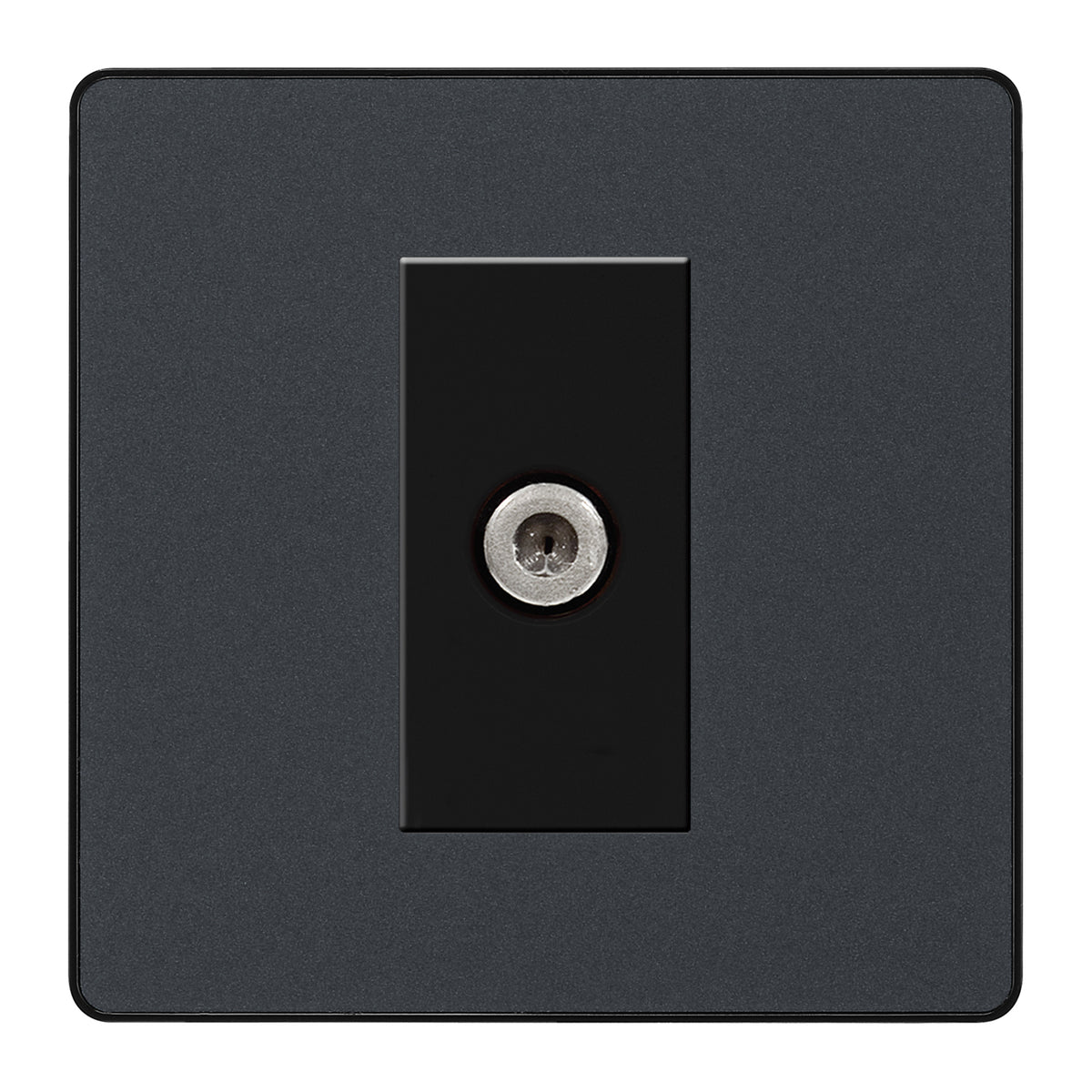 BG Evolve Matt Grey 1 Gang Satellite Sky Socket Black Inserts PCDMG64B ...