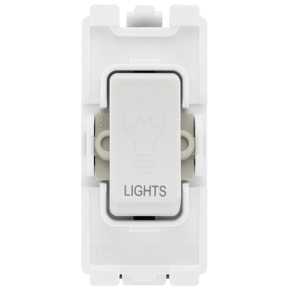 BG Nexus RRLTW White 2 Way Single Pole Grid Light Switch Labelled Ligh ...
