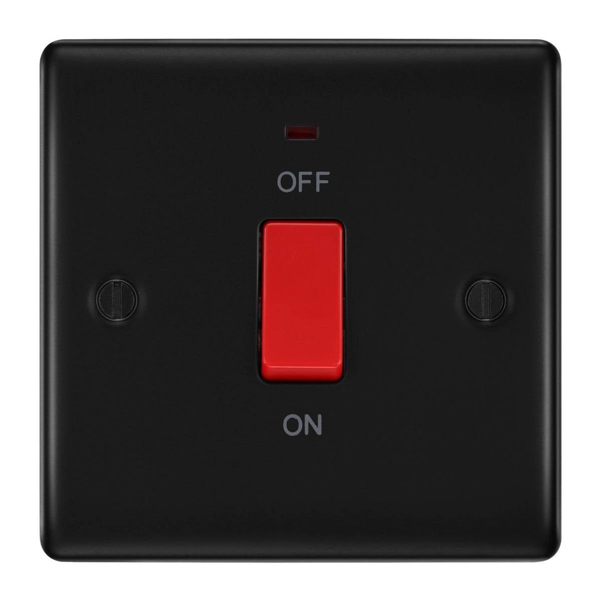 BG Nexus Matt Black 45 Amp Double Pole Single Cooker Switch LED Indica ...