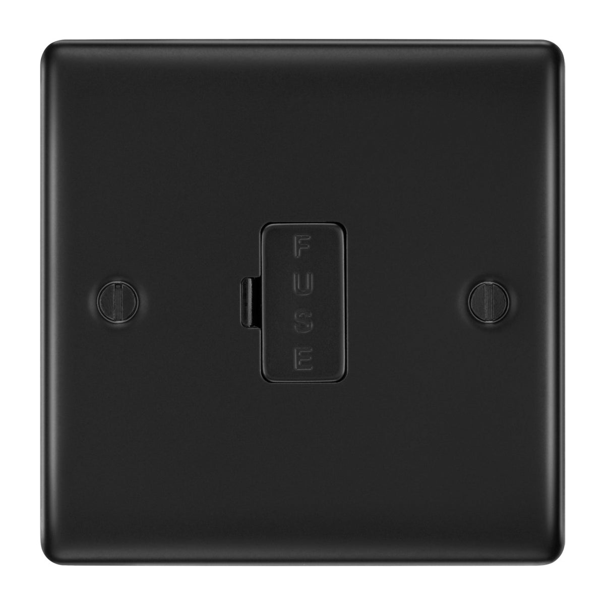 BG Nexus Matt Black Unswitched Fused Spur Connection Unit NFB54 — Masterlec