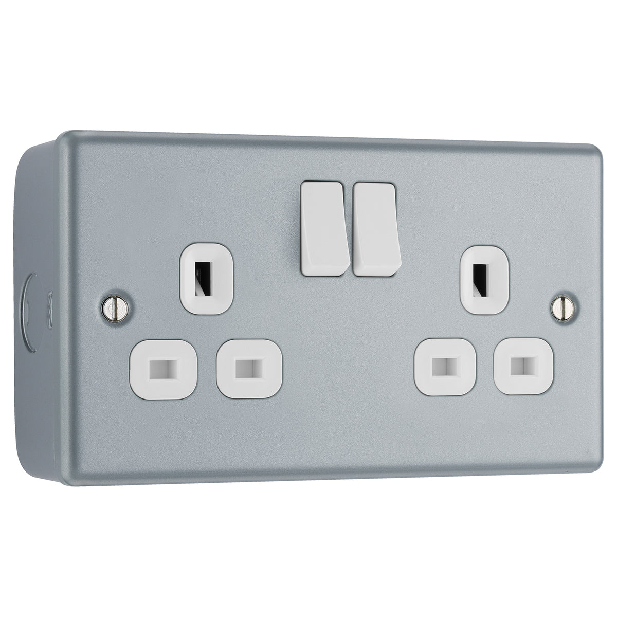 BG MC522 Metal Clad 2 Gang Twin 13 Amp Double Switched Socket Industri ...