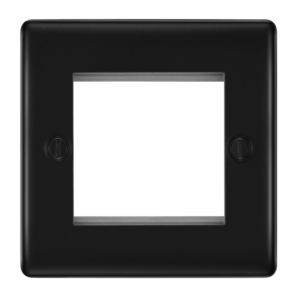 BG Nexus Matt Black Square 2 Gang Euro Module Front Plate 2 Module NFB ...