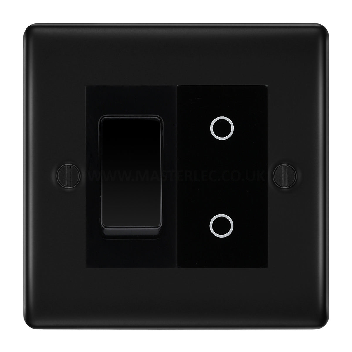 BG Nexus Matt Black 2G Custom Switch 1x 2 Way Switch 1x Secondary Touc ...