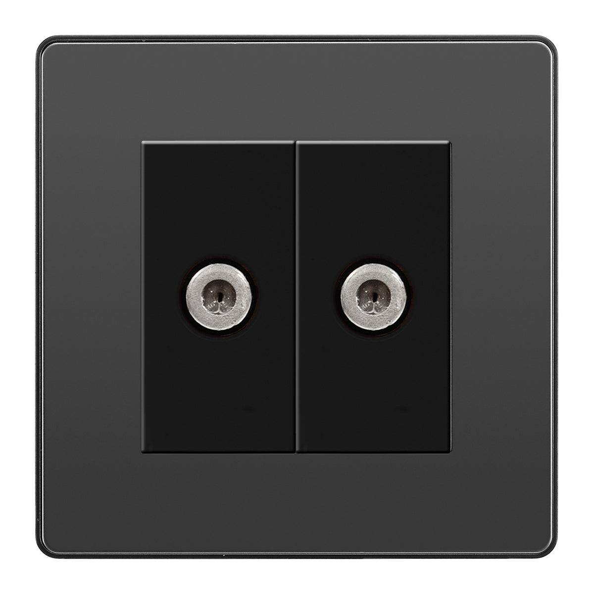 BG Evolve Black Chrome 2 Gang Satellite Sky Socket Black Inserts PCDBC ...