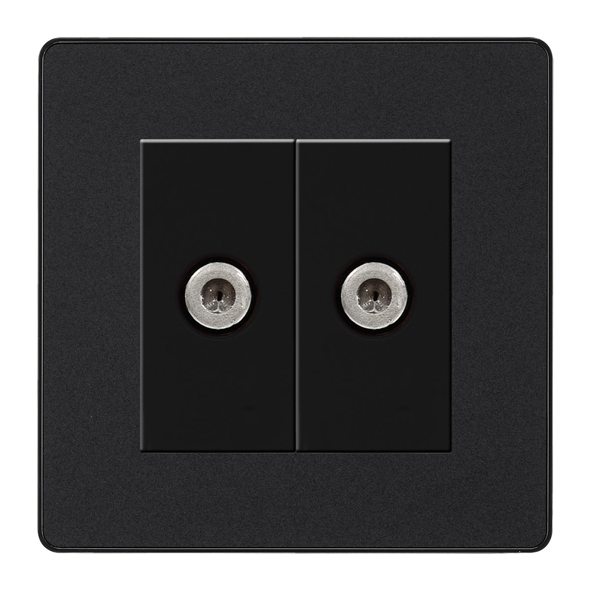 BG Evolve Matt Black 2 Gang Satellite Sky Socket Black Inserts PCDMB64 ...