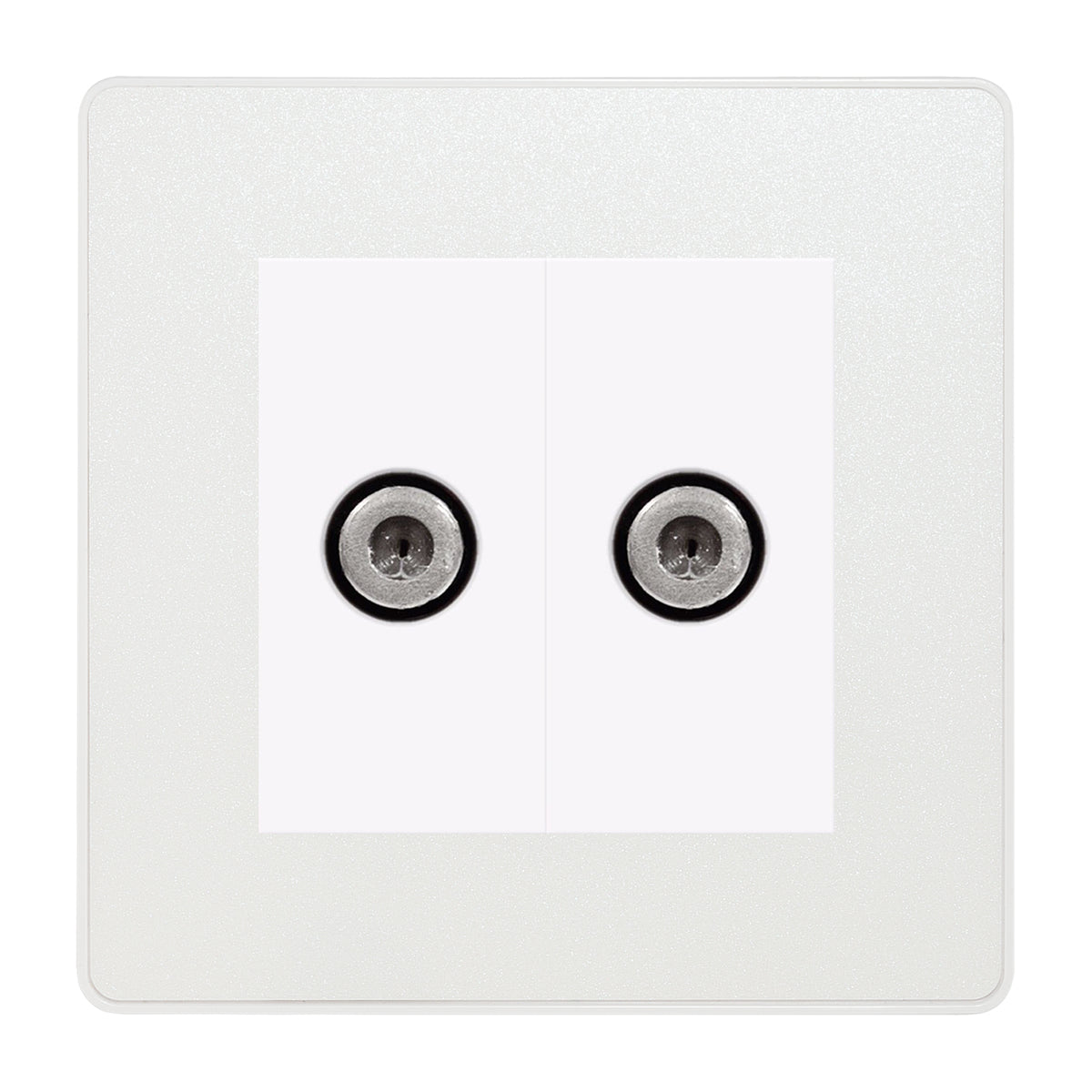 BG Evolve Pearlescent White 2 Gang Satellite Sky Socket White Inserts ...