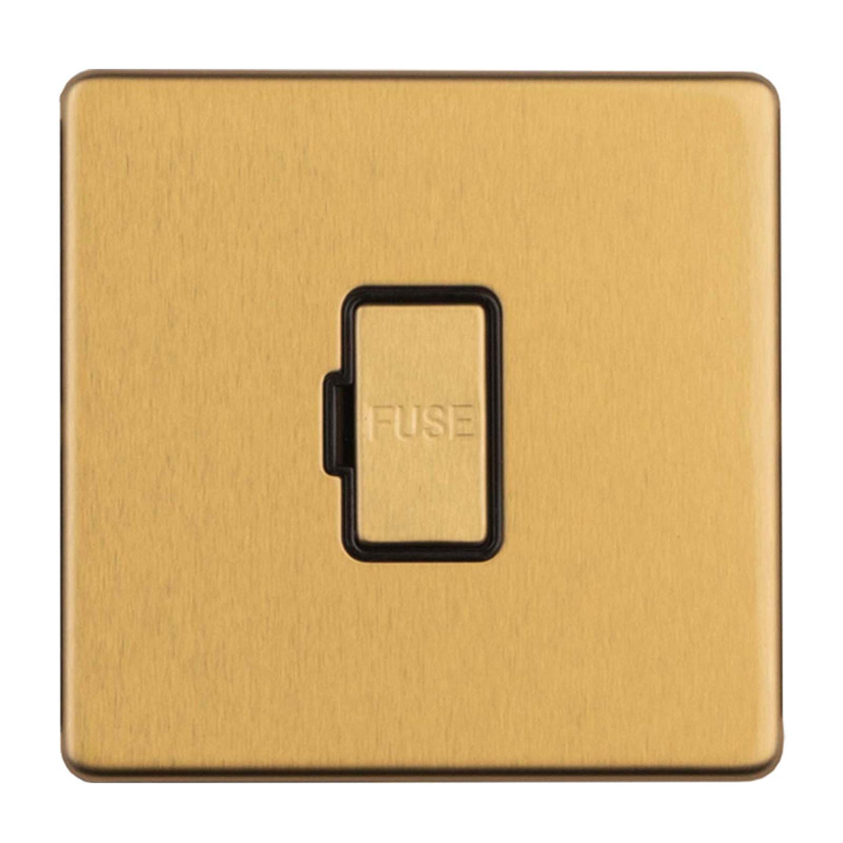 Antique Gold Screwless Unswitched Fuse Spur 13 Amp Flat Concealed Plat ...