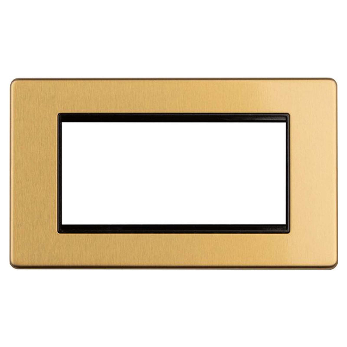Antique Gold Screwless Quad Euro Module Faceplate (Rectangle) Conceale ...