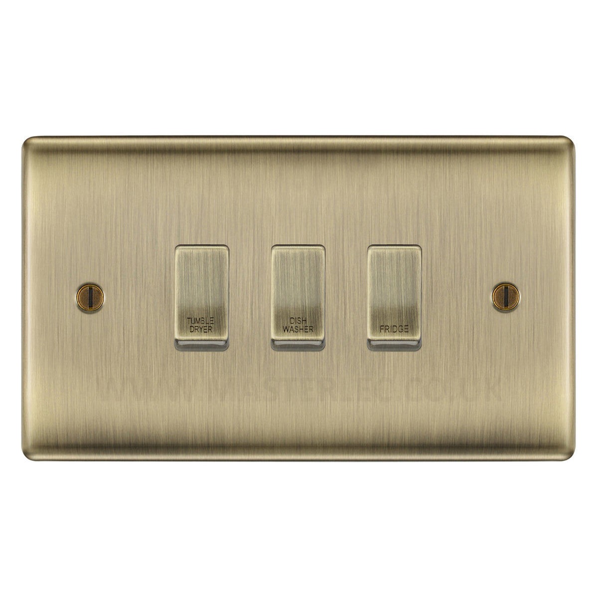 BG Nexus Antique Brass Custom Grid Switch Panel Labelled Kitchen Appli ...