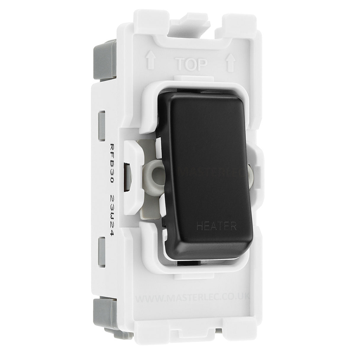 BG Nexus RRHTFB Matt Black 20 Amp Double Pole Appliance Grid Switch La ...