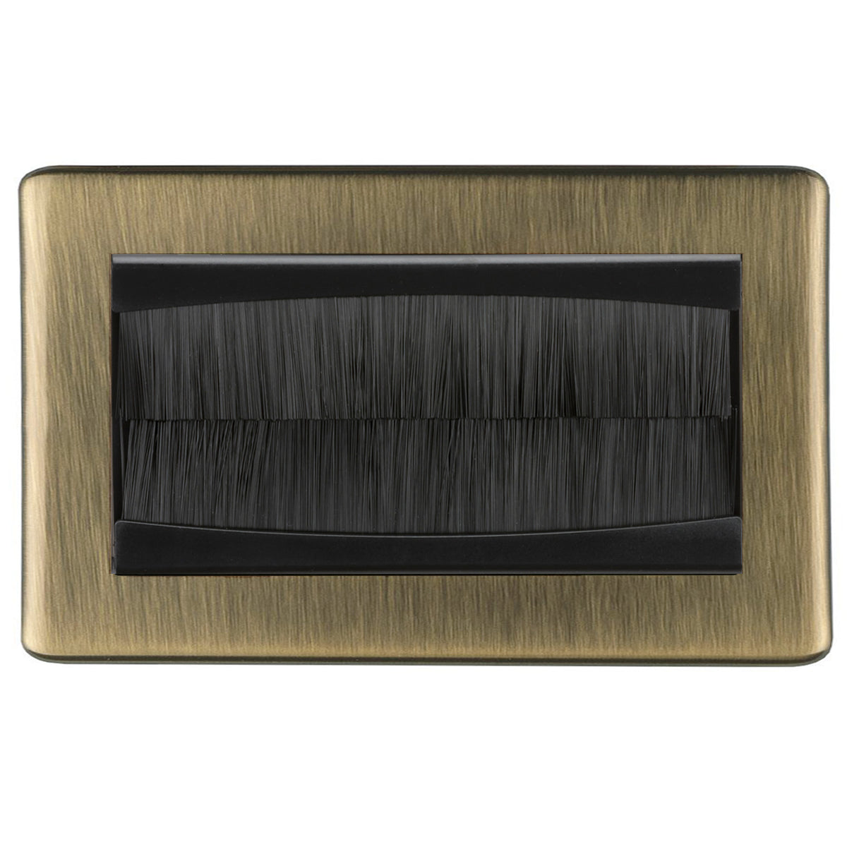 Antique Brass Screwless Double Brush Cable Entry (Rectangle) Concealed ...