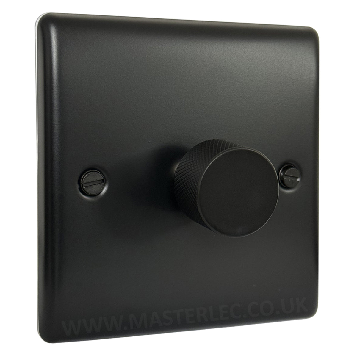Matt Black 1 Gang Knurled Dimmer Switch with Matt Black Dimmer Knob ...