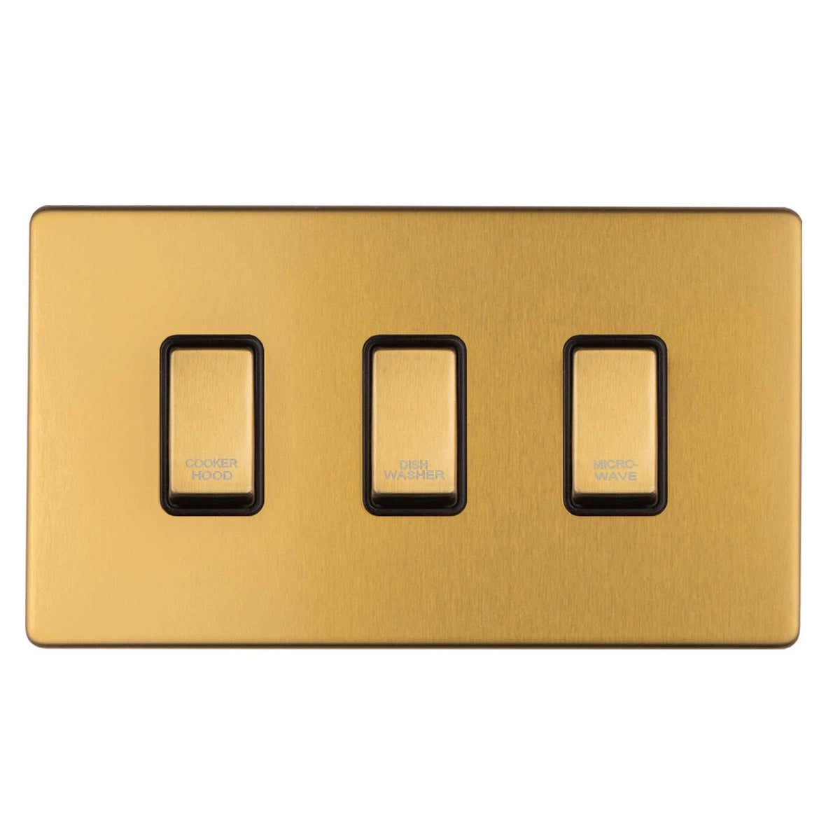 Antique Gold Screwless Custom Labelled Kitchen Appliance Grid Switch 3 ...