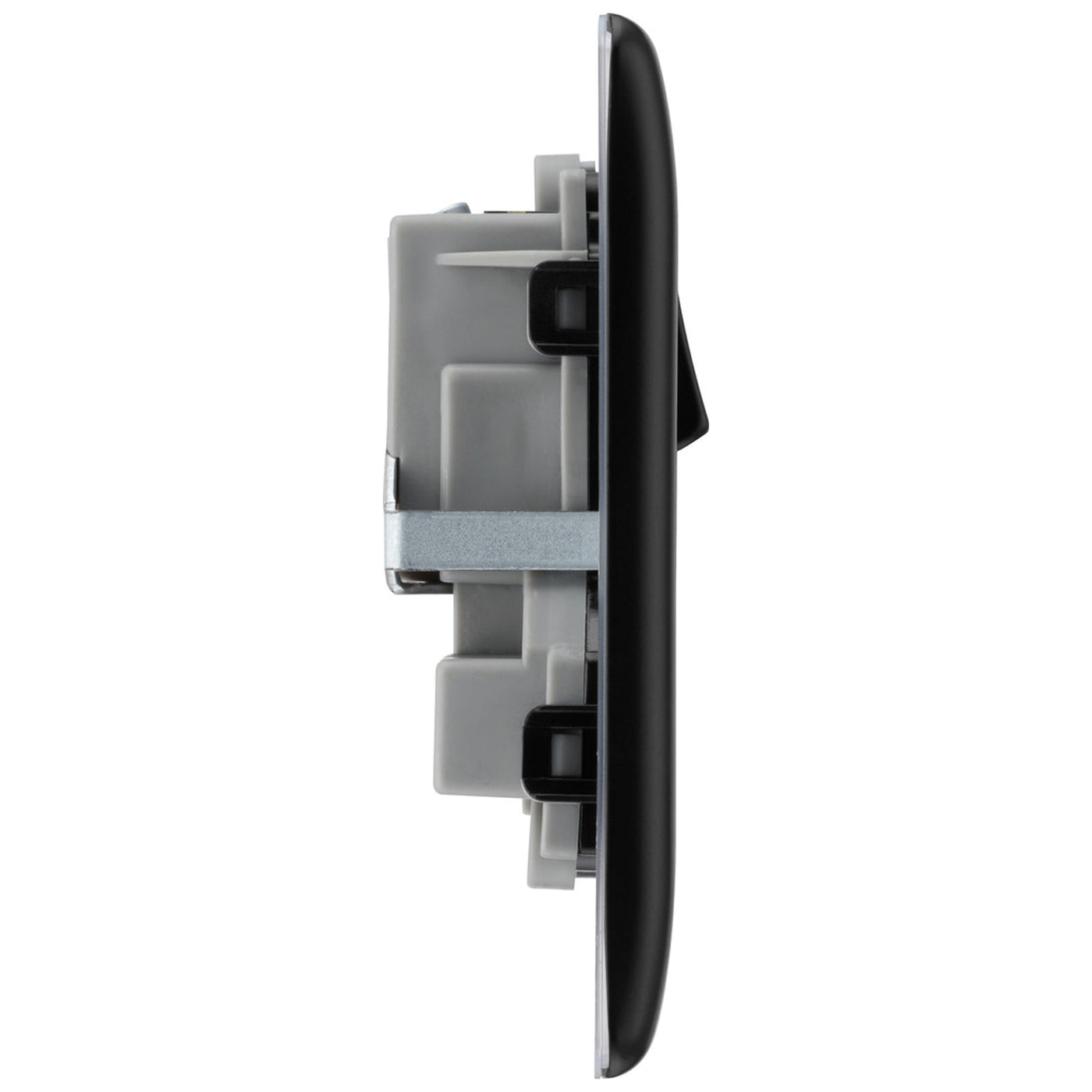 Matt Black 2 Gang 13A Double Socket with 32mm Black Surface Pattress B ...