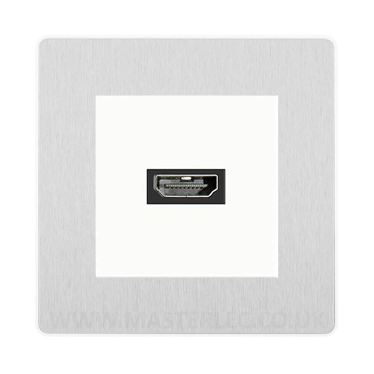 BG Evolve Brushed Steel Screwless 1 Gang HDMI Socket — Masterlec