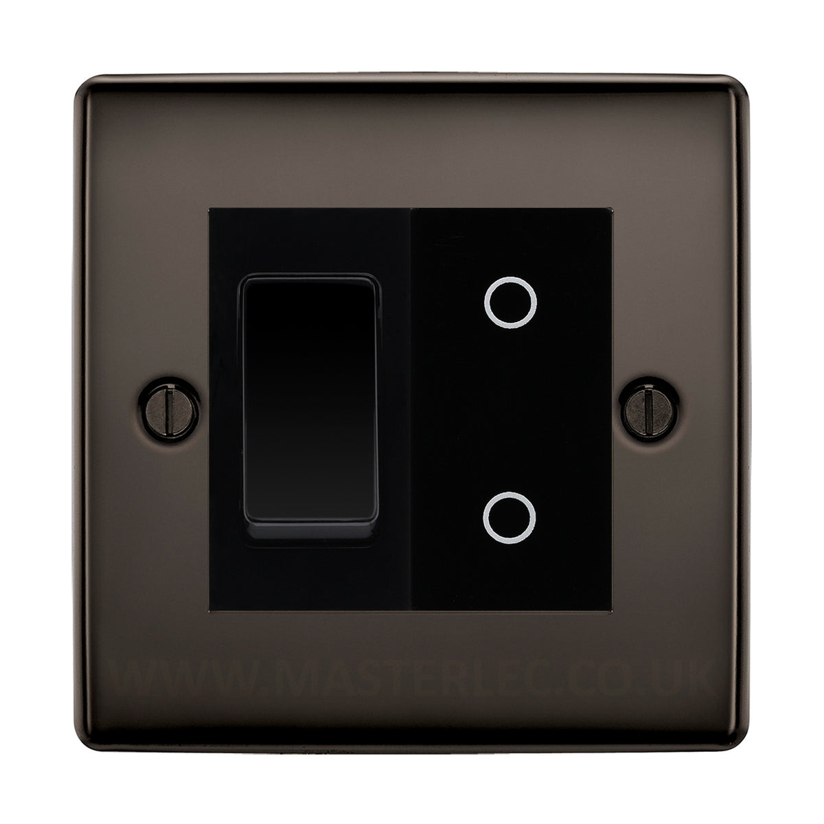 BG Black Nickel 2 Gang Custom Switch 1x 2 Way Switch 1x Master Touch D ...