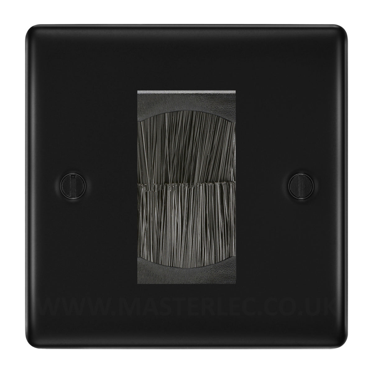 BG Nexus Matt Black Square Single 1 Gang Brush Cable Entry Wall Face P ...