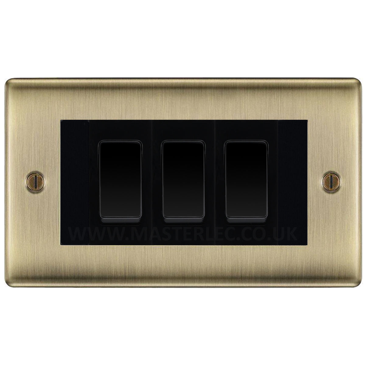 BG Nexus Antique Brass 3 Gang Custom Light Switch in Double Format ...