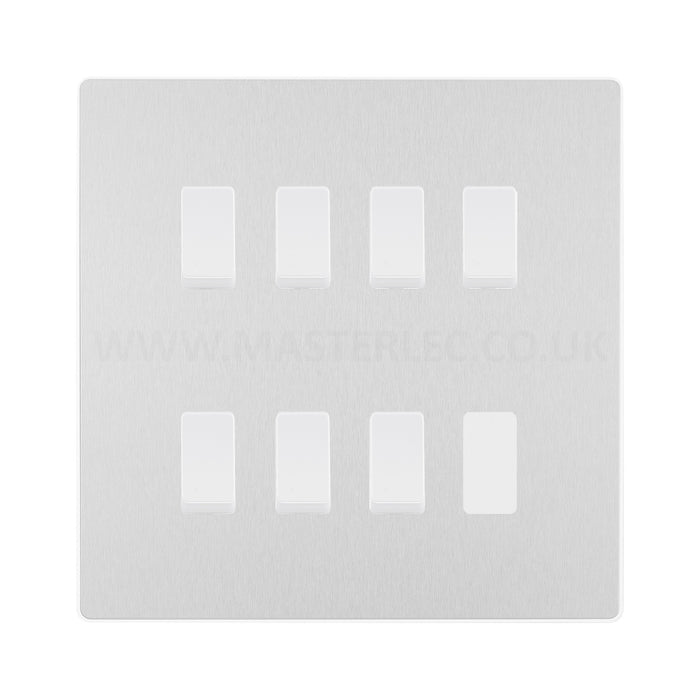 BG Evolve Brushed Steel 7 Gang Custom Grid Light Switch — Masterlec