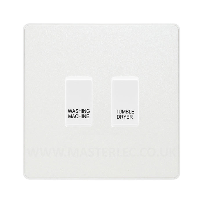 BG Evolve Pearlescent White Custom Appliance Grid Switch 2 Gang Screwl ...