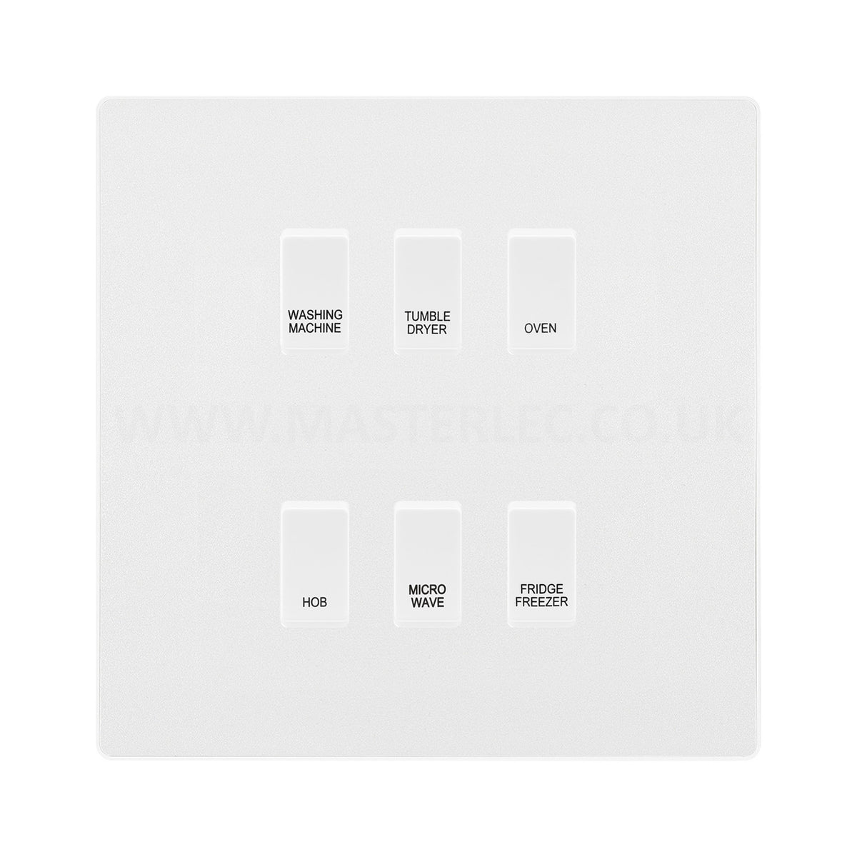 BG Evolve Brushed Steel Custom Appliance Grid Switch 6 Gang Screwless ...