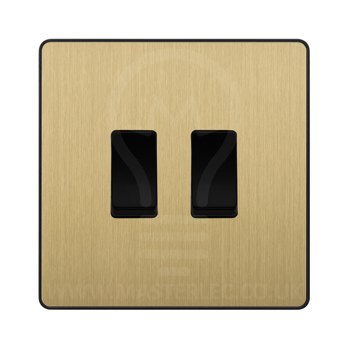 BG Evolve Satin Brass 2 Gang Custom Grid Switch 1x Intermediate 1x 2 W ...