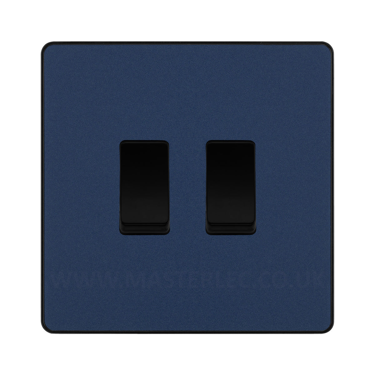BG Evolve Matt Blue 2 Gang Intermediate Custom Grid Light Switch ...