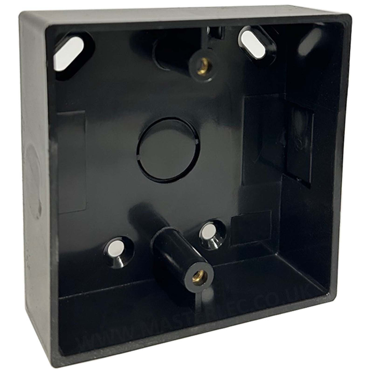 1 Gang Single Black Square Edge Surface Pattress Back Box 32mm Deep ...