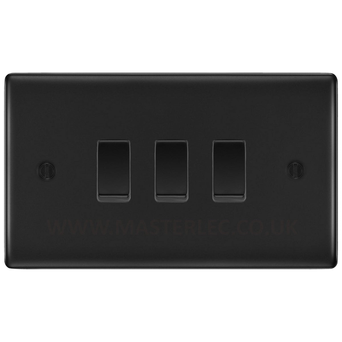 BG Matt Black Triple light Switch in Double Format 3 Gang Switch ...