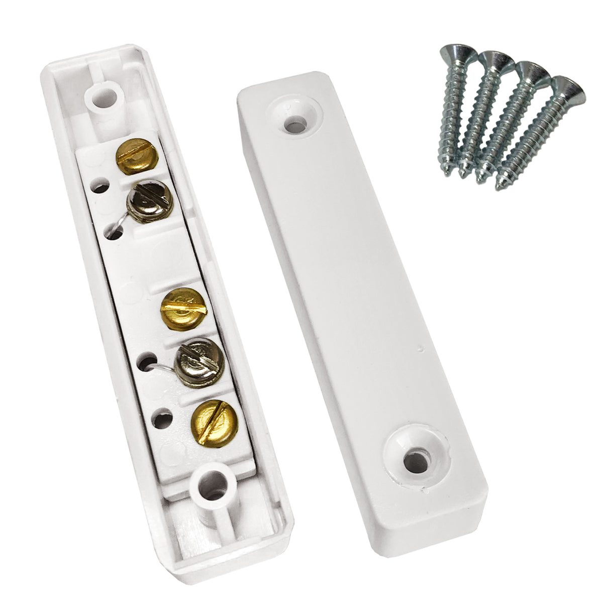 White Burglar Alarm Surface Door Contact Magnetic 5 Terminal Contact T ...