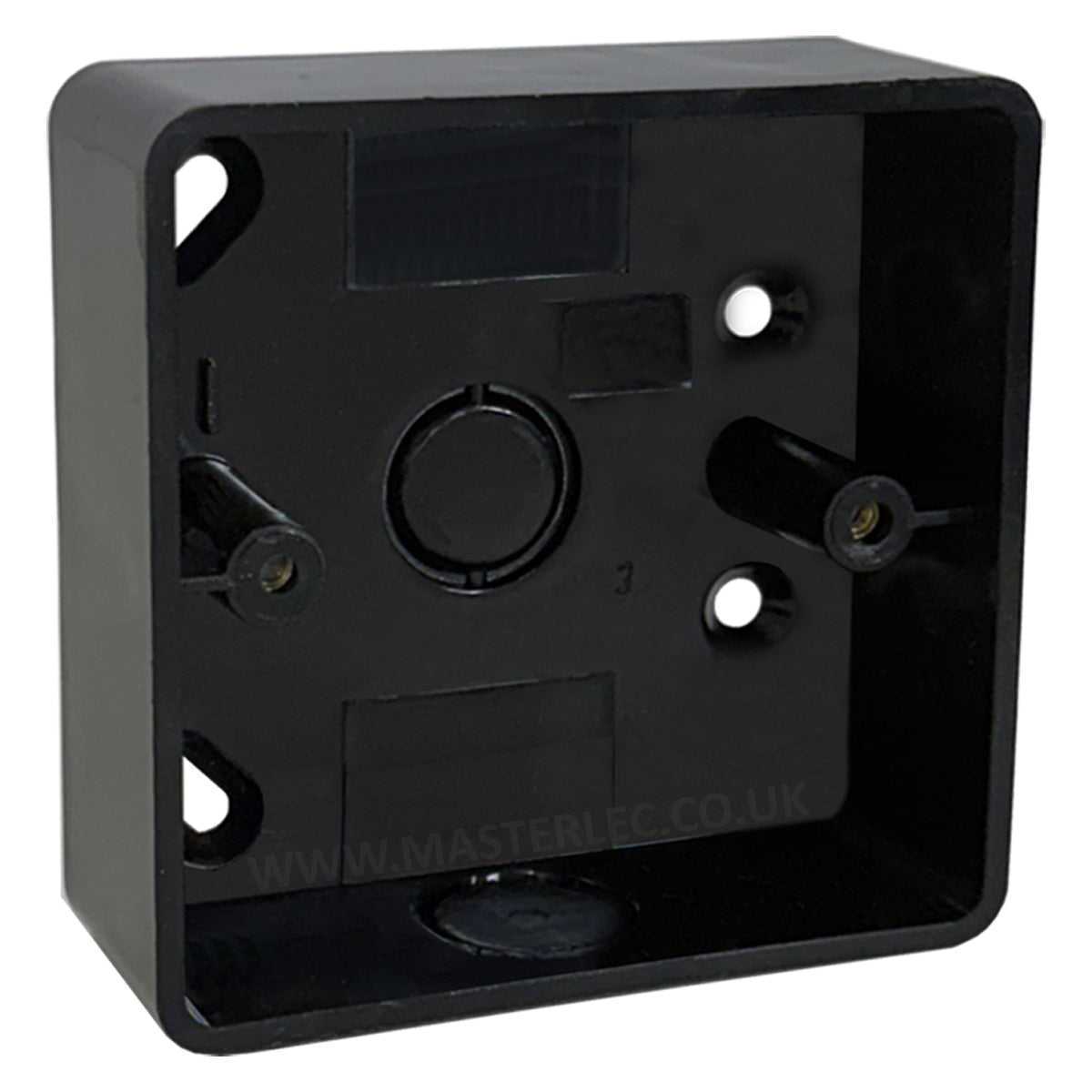 1 Gang Single Black Round Edge Surface Pattress Back Box 32mm Deep ...