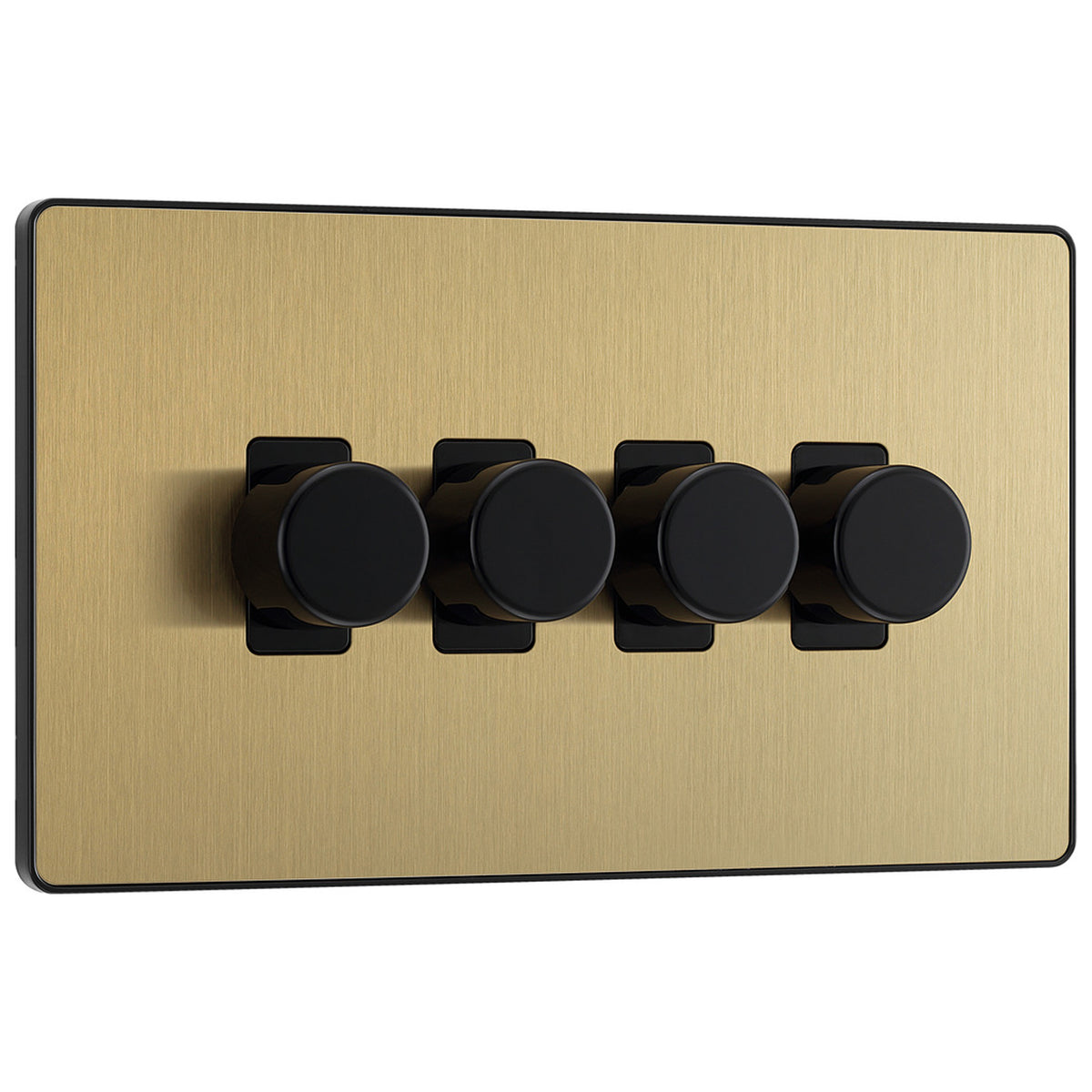 BG Evolve Satin Brass 4 Gang Custom Grid Dimmer Light Switch PCDSB84B ...
