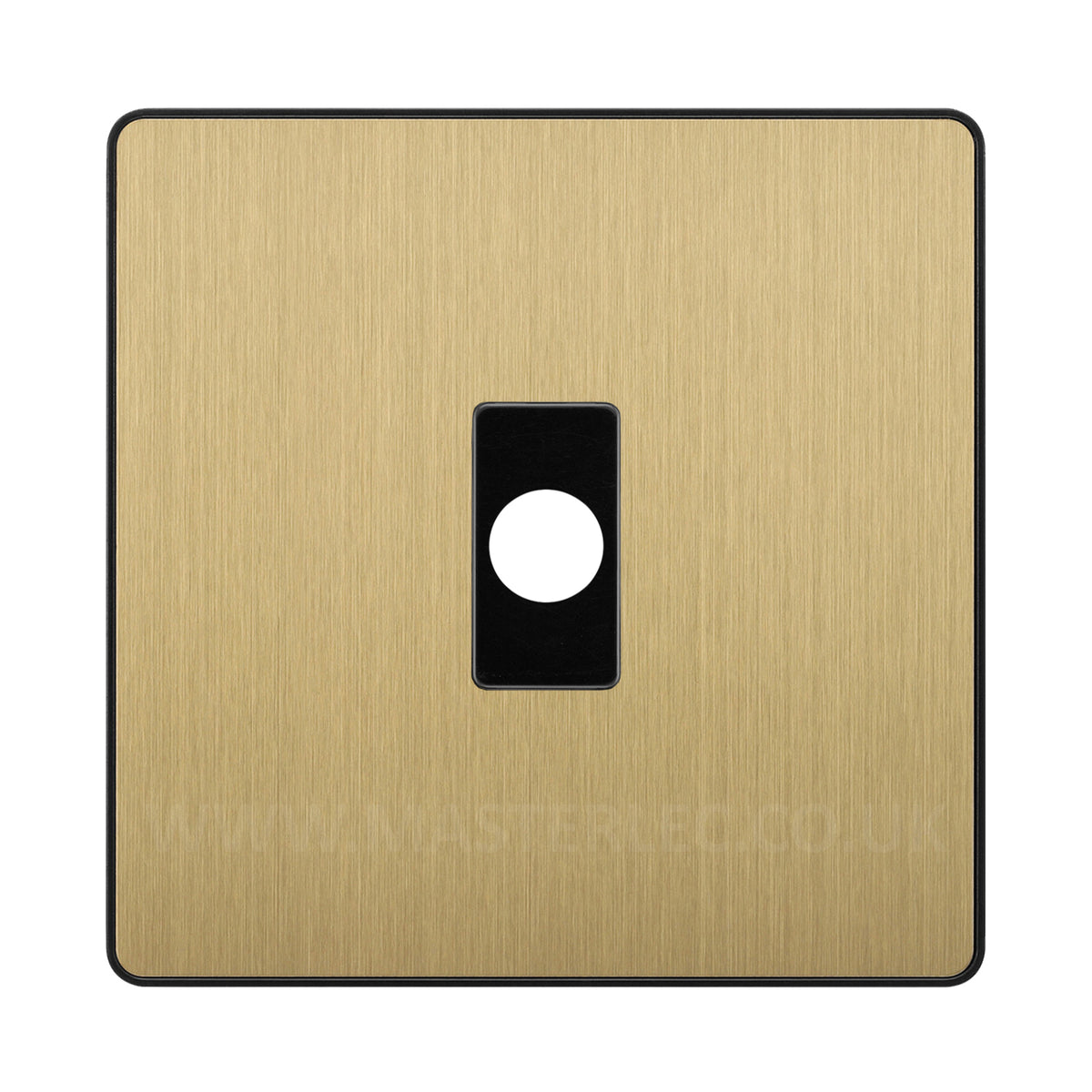 BG Evolve Satin Brass Flex Outlet Socket Black Insert PCDSBFLEXB — Masterlec