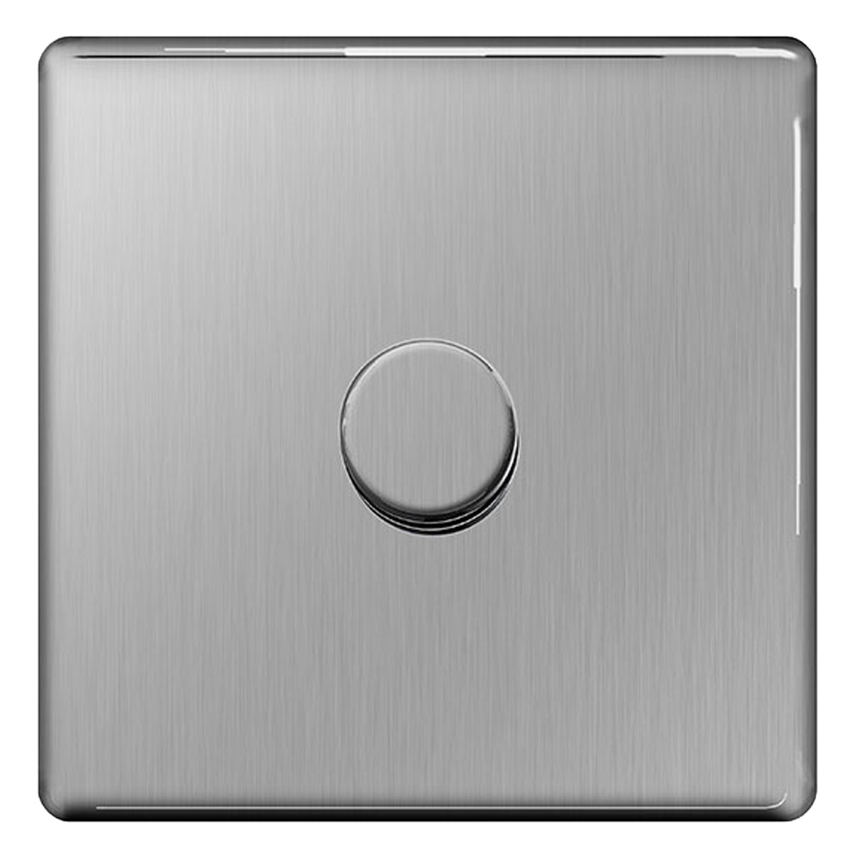 BG Nexus Screwless FBS81 Brushed Steel Trailing Edge Single Dimmer Swi ...