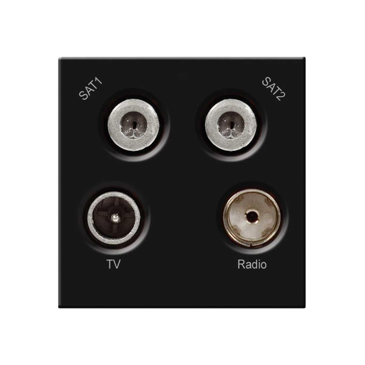 BG Nexus Black EMTVFMSAT2B Quadplexed SAT1/ SAT2/ TV/ FM DAB Outlet Eu — Masterlec