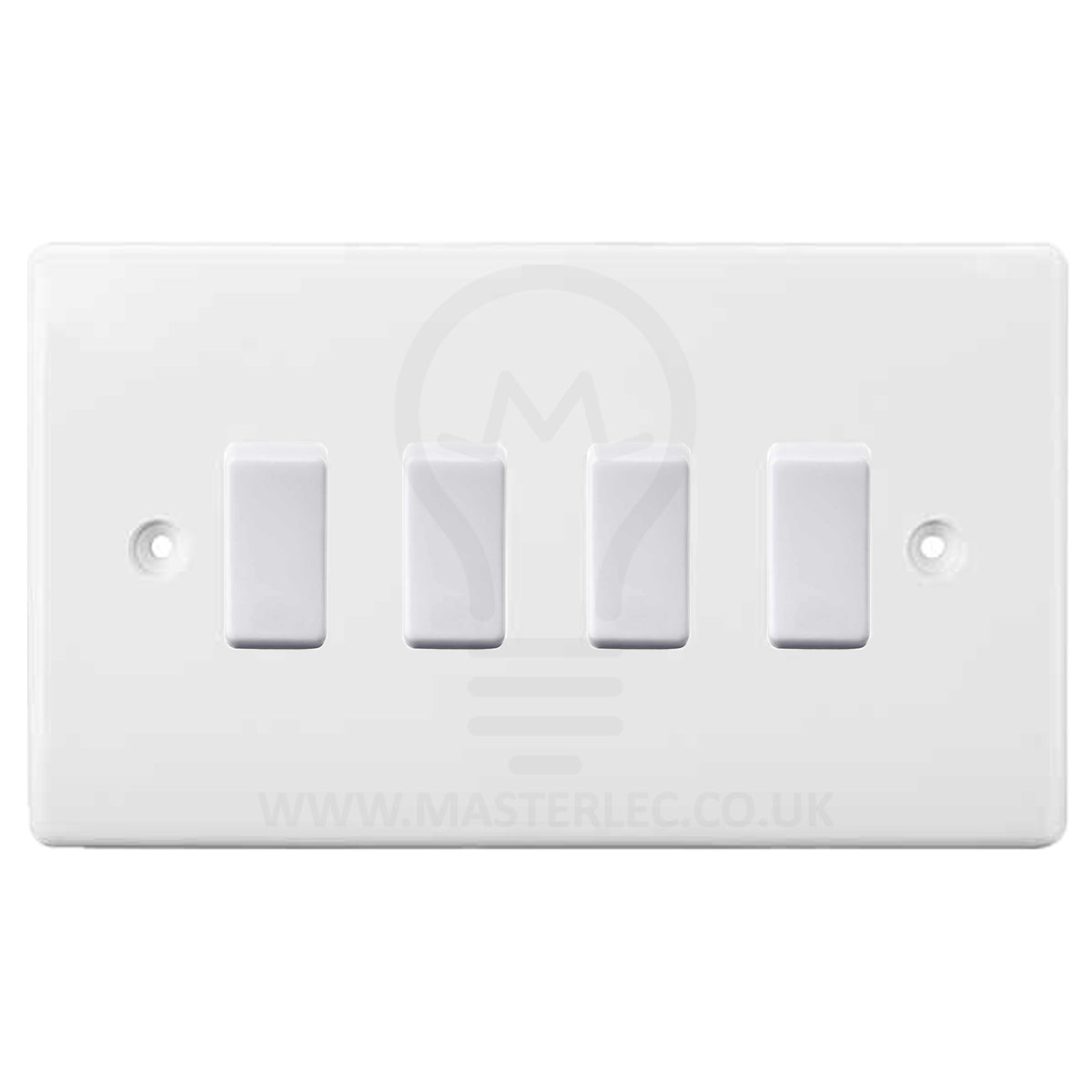 BG White 4 Gang Light Switch 2x Intermediate 2x 2 Way Custom Switch ...