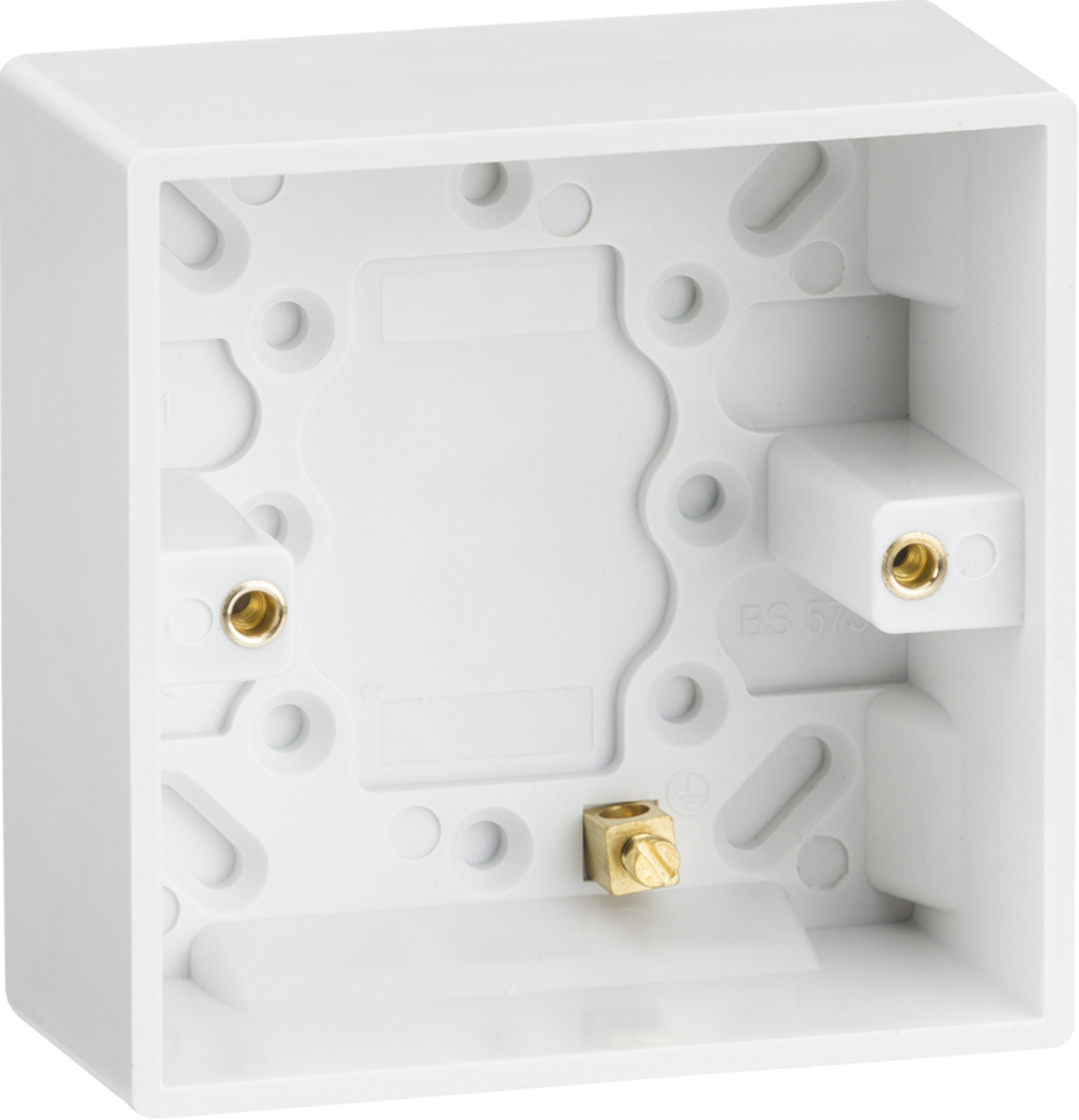 Single 35mm Pattress Box with Earth Terminal — Masterlec