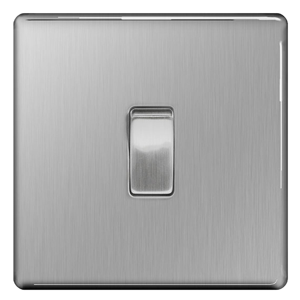 BG Nexus Screwless Flat Plate Brushed Steel Single Light Switch FBS12 ...