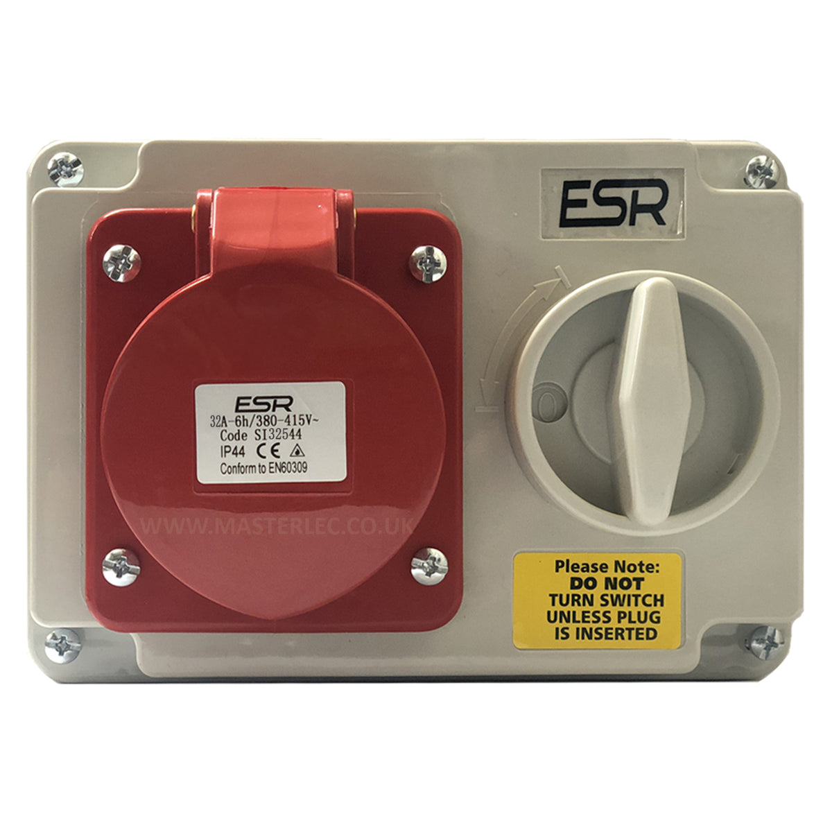 32 Amp 5 Pin Interlock Socket Switch 380V - 415V 3P+N+E Weatherproof I ...