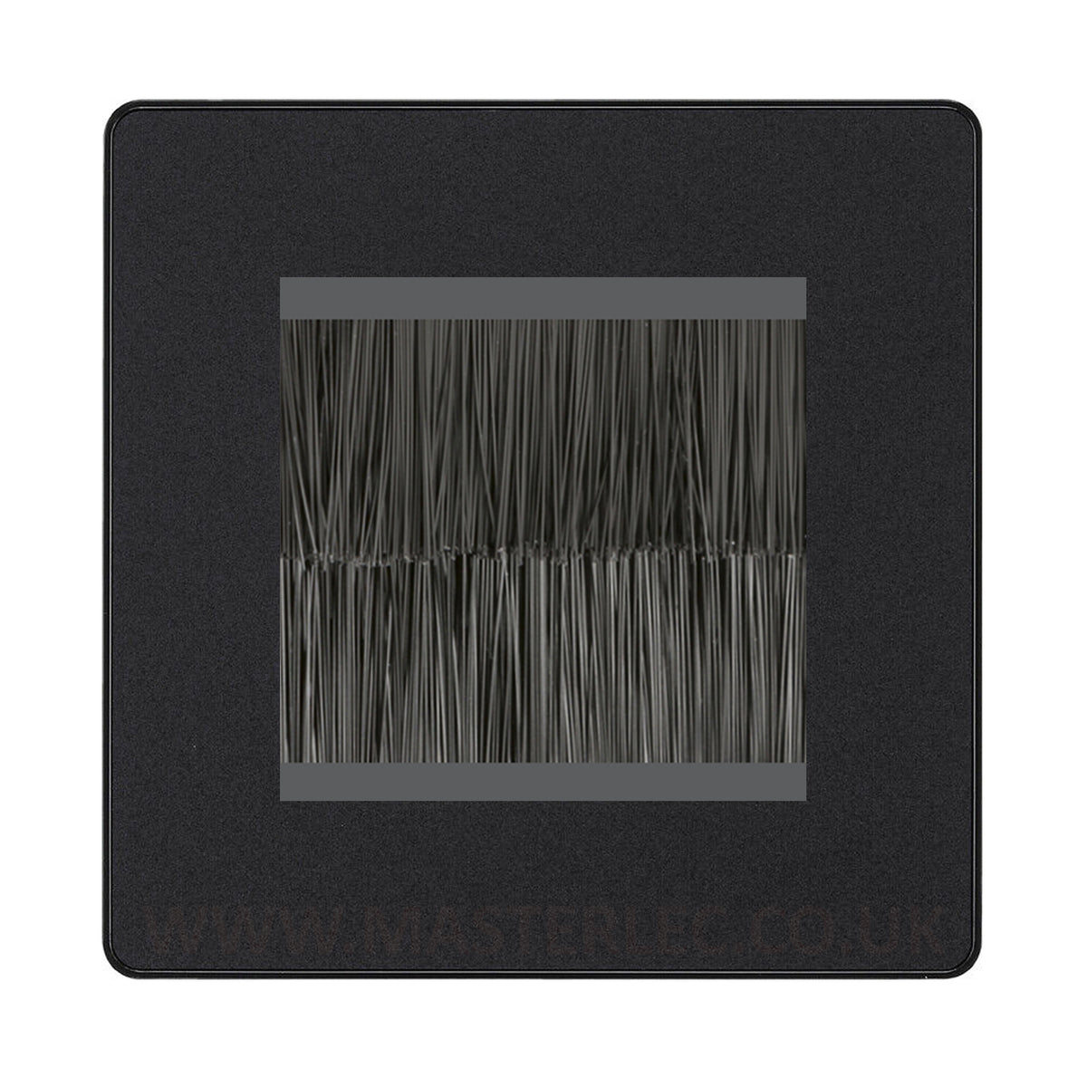 BG Evolve Matt Black Screwless Twin 2 Gang Brush Cable Entry — Masterlec