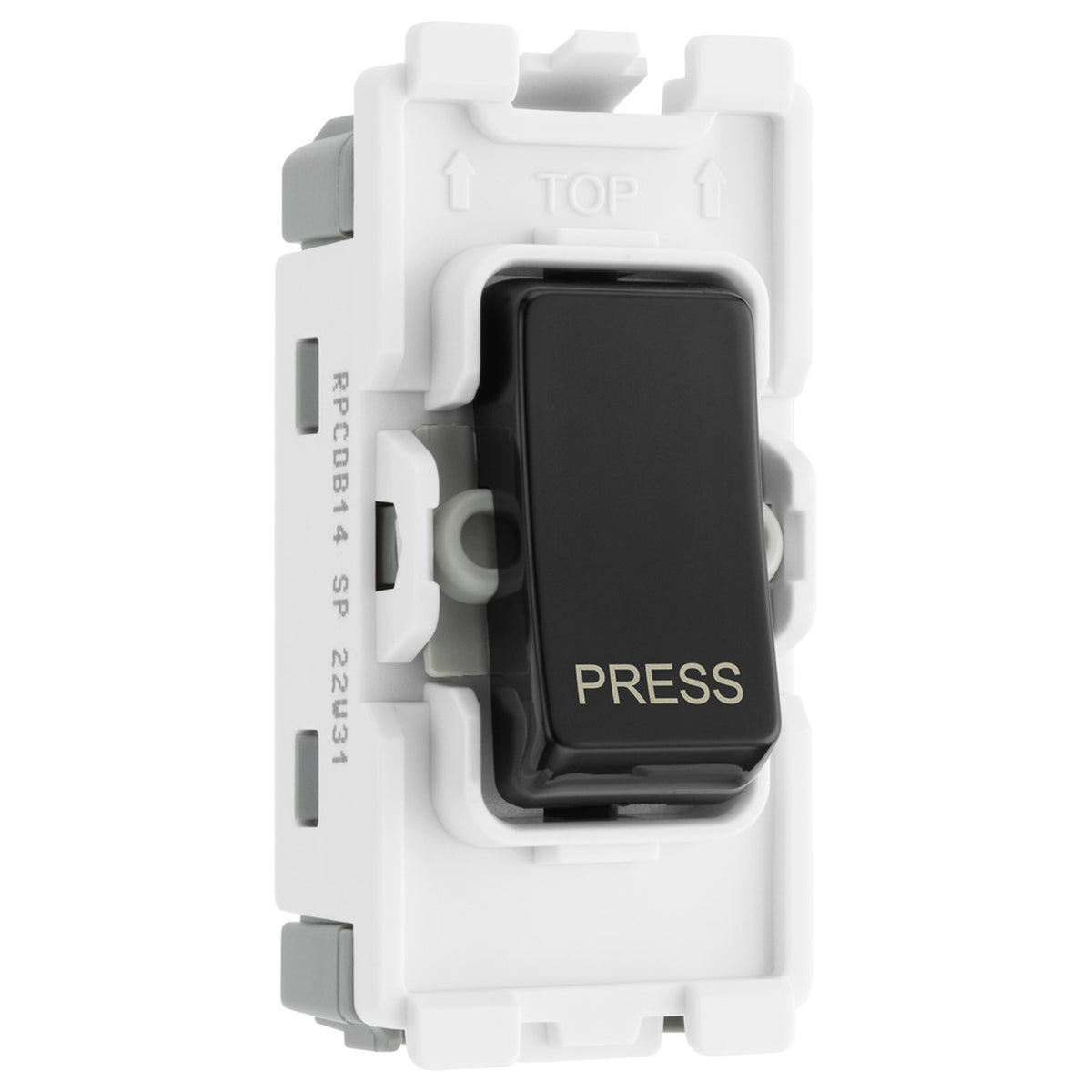 BG Evolve Black RPCDB14 2 Way Single Pole Retractive (Press) Switch 20 ...