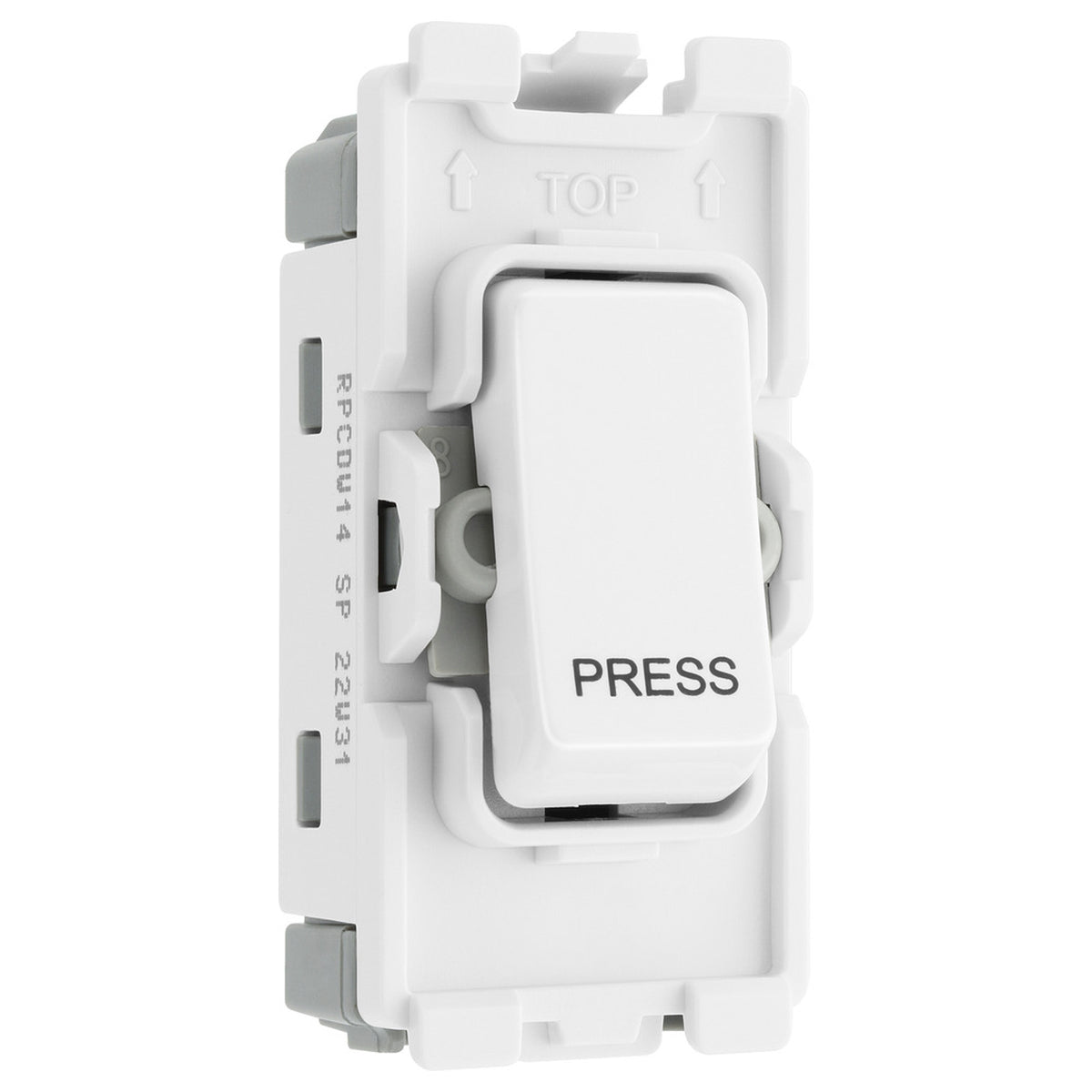 BG Evolve White RPCDW14 2 Way Single Pole Retractive (Press) Switch 20 ...