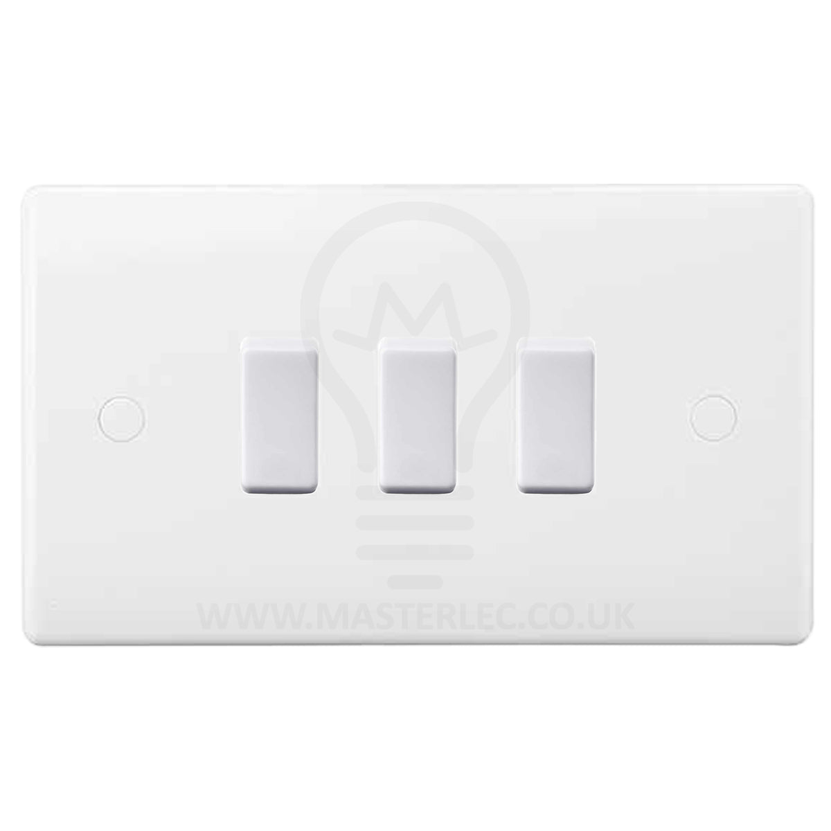 BG White 3 Gang Intermediate Light Switch 3 Way Custom Switch — Masterlec
