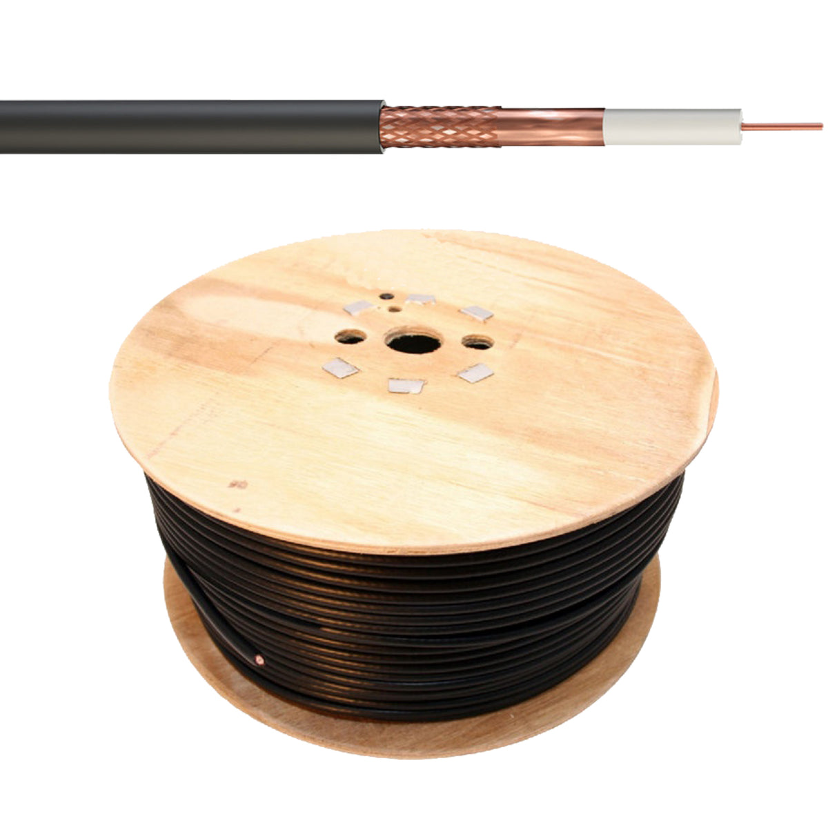 CT100 Coaxial Cable 100m Digital TV Aerial Satellite Black — Masterlec