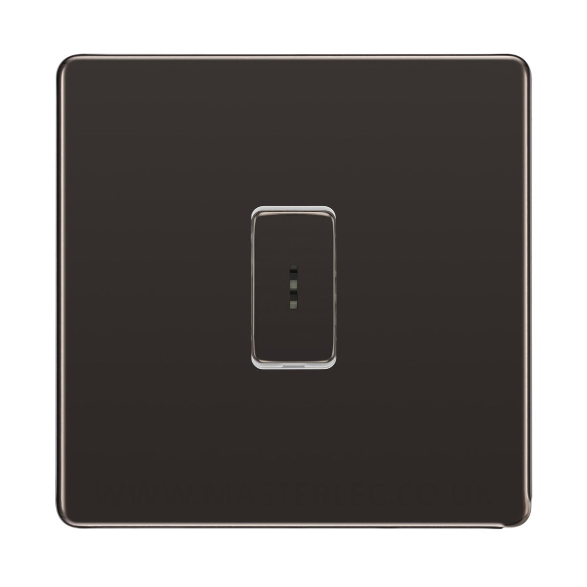 BG Screwless Black Nickel 1 Gang 2 Way Single Pole Secret Key Grid Swi ...