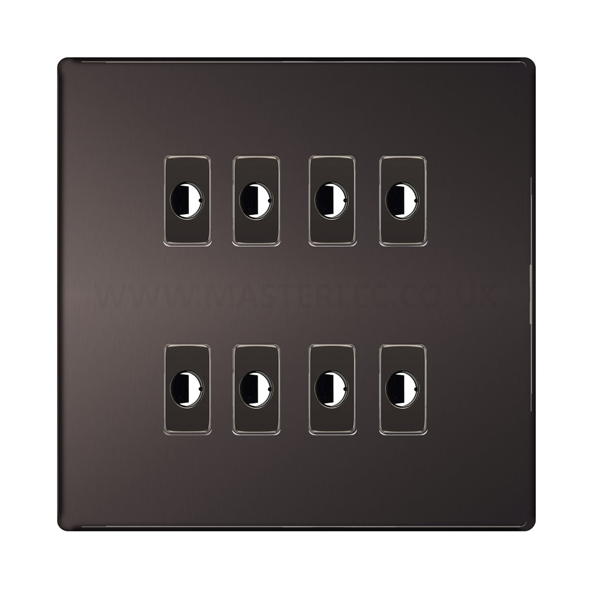 BG Nexus Screwless Black Nickel 8 Gang Flex Outlet Socket — Masterlec